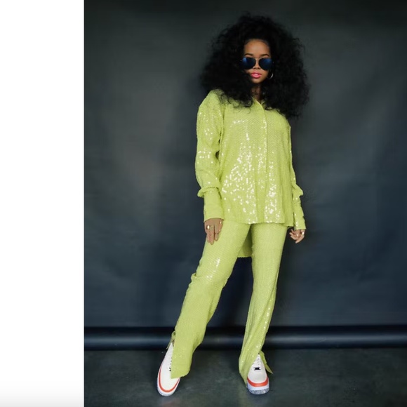 ASOS | Pants & Jumpsuits | Nwt Asos Edition Sequined Matching Set Pants ...